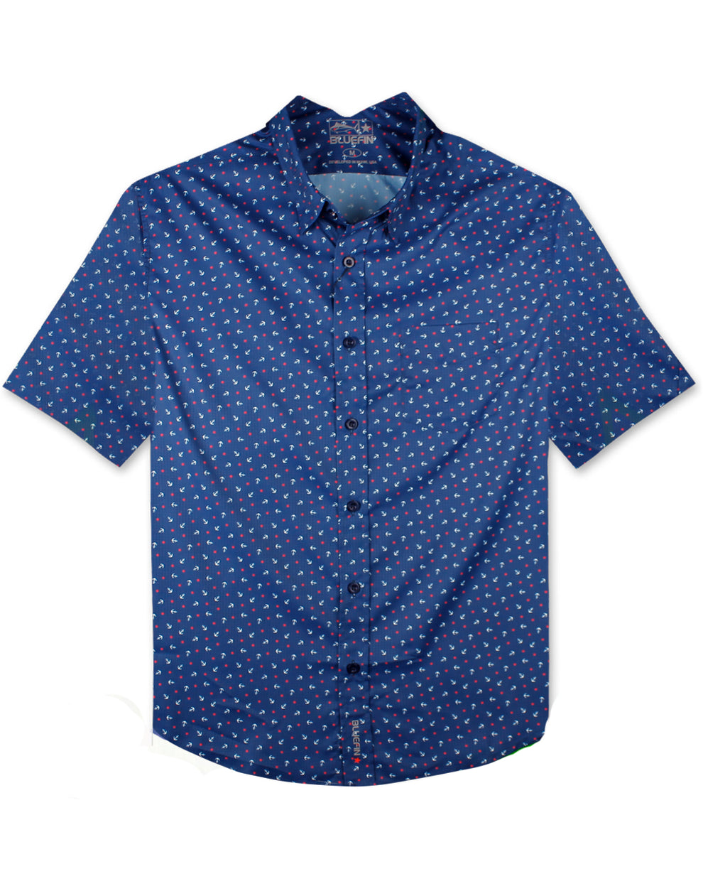 Fins Out Anchors Performance Print Shirt by Bluefin – Captain's Landing