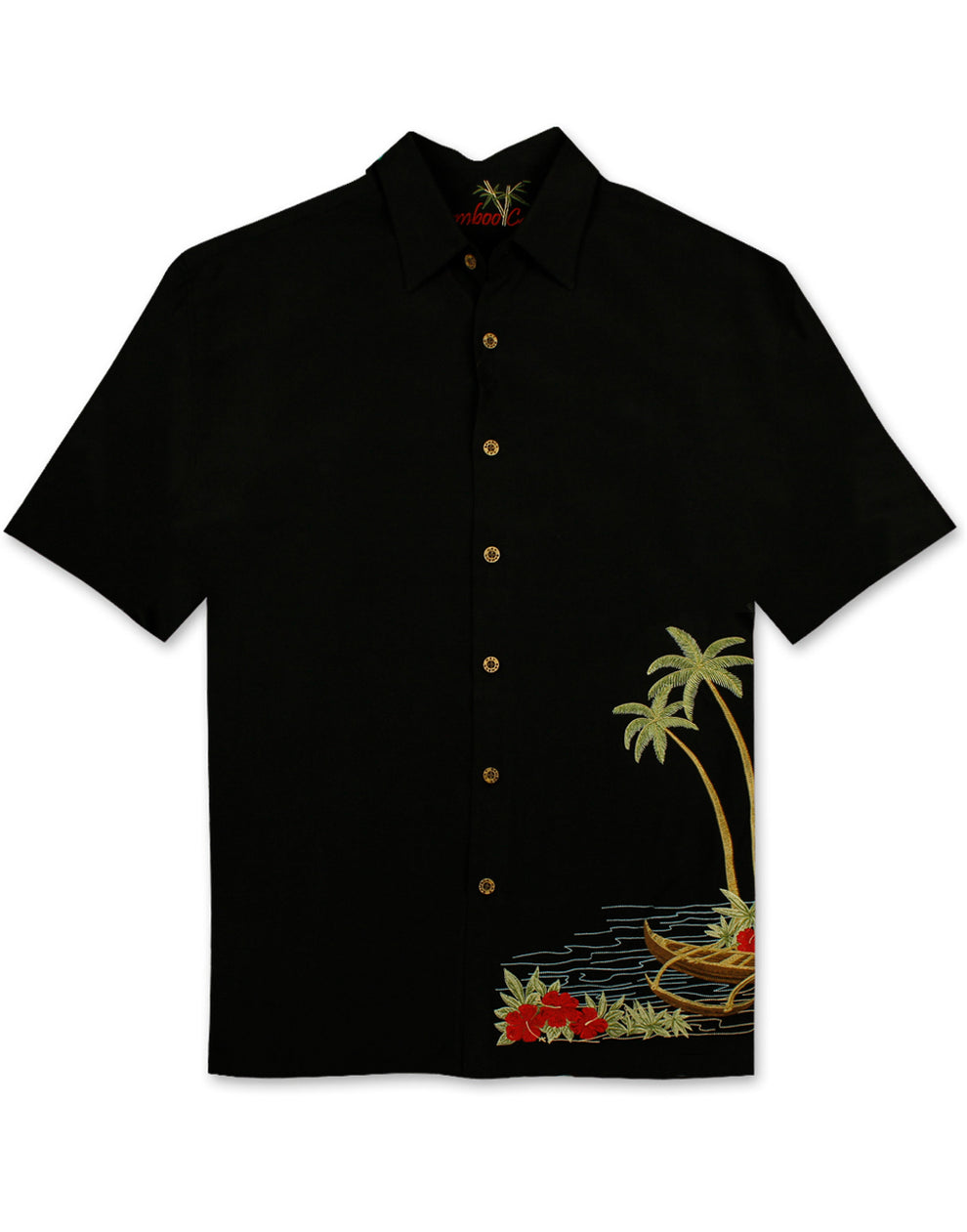 Dancing Hula Embroidered Polynosic Camp Shirt by Bamboo Cay - WB1913 ...