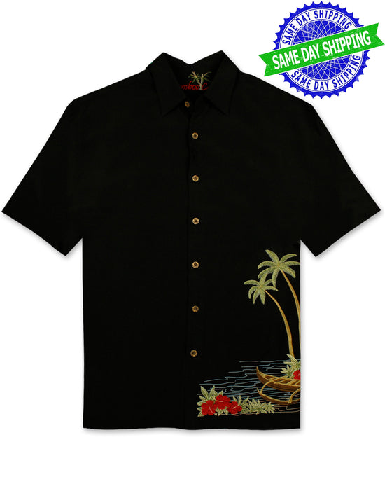Dancing Hula Embroidered Polynosic Camp Shirt by Bamboo Cay - WB1913 ...