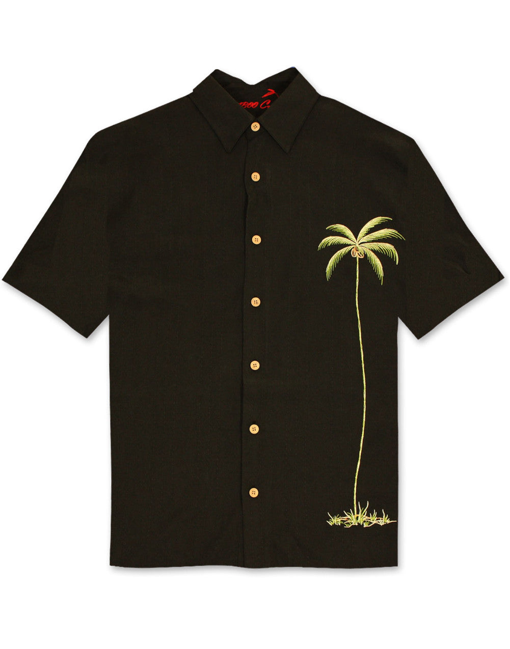 Single Palm Embroidered Polynosic Camp Shirt by Bamboo Cay - WB1003T ...
